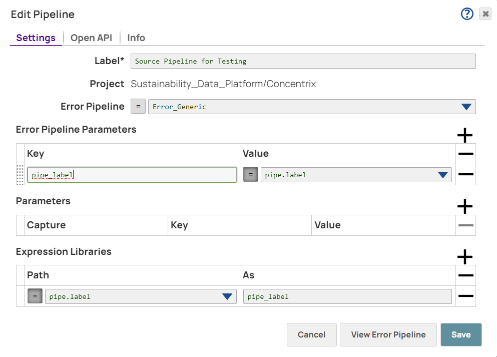 Cannot call parameter in the error pipeline | SnapLogic - Integration Nation - 26293